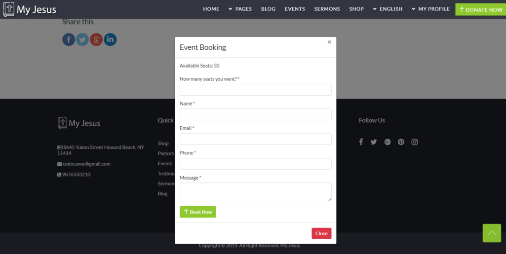 My Jesus - Laravel Church Management System - Codecanor